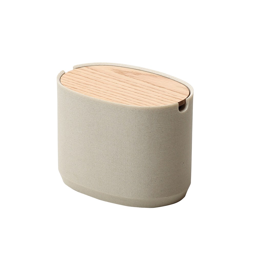 ideaco砂岩深型橢圓形收納盒小 沙白｜HOLA 和樂家居｜HOLA 和樂家居