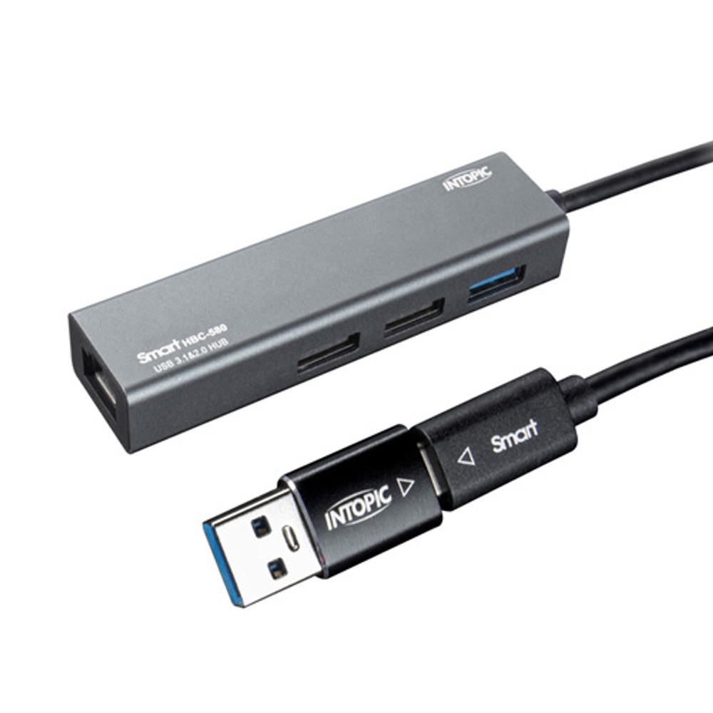 INTOPIC USB3.1&RJ45鋁合金集線器HBC-580-B｜家電空調｜特力屋．特力屋線上購物