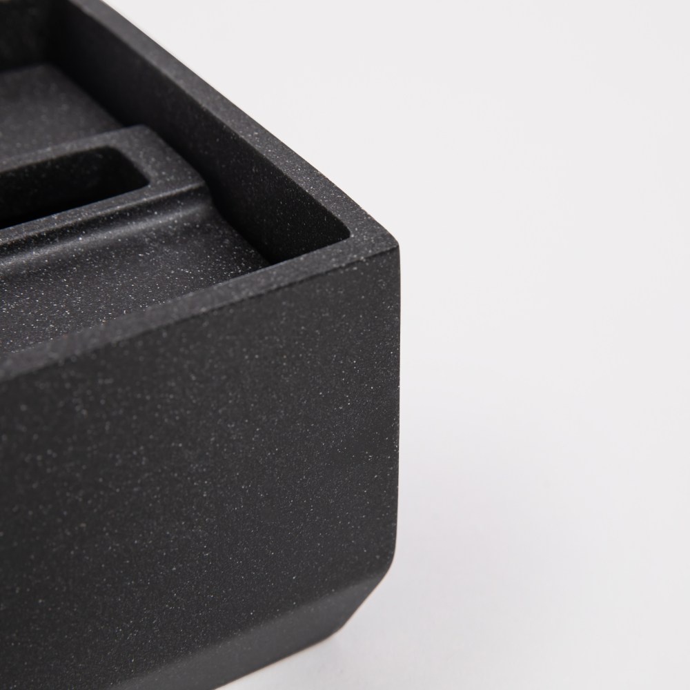 ideaco砂岩下降式沉蓋面紙盒 黑｜HOLA 和樂家居｜HOLA 和樂家居