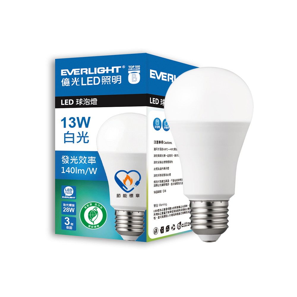 億光 13W高效環保節能LED球泡-白光 6500K｜燈具照明｜特力屋．特力屋線上購物