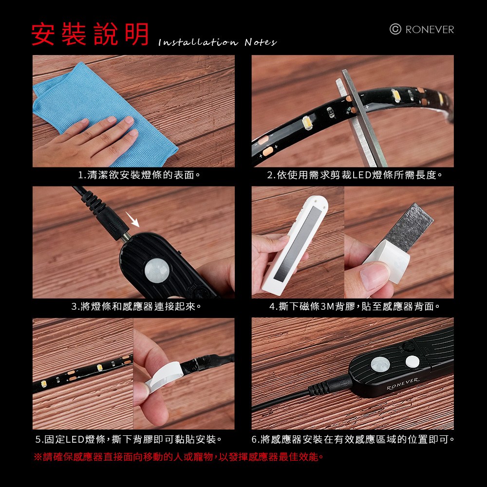 【RONEVER】LED 人體感應燈條-電池款｜燈具照明｜特力屋．特力屋線上購物