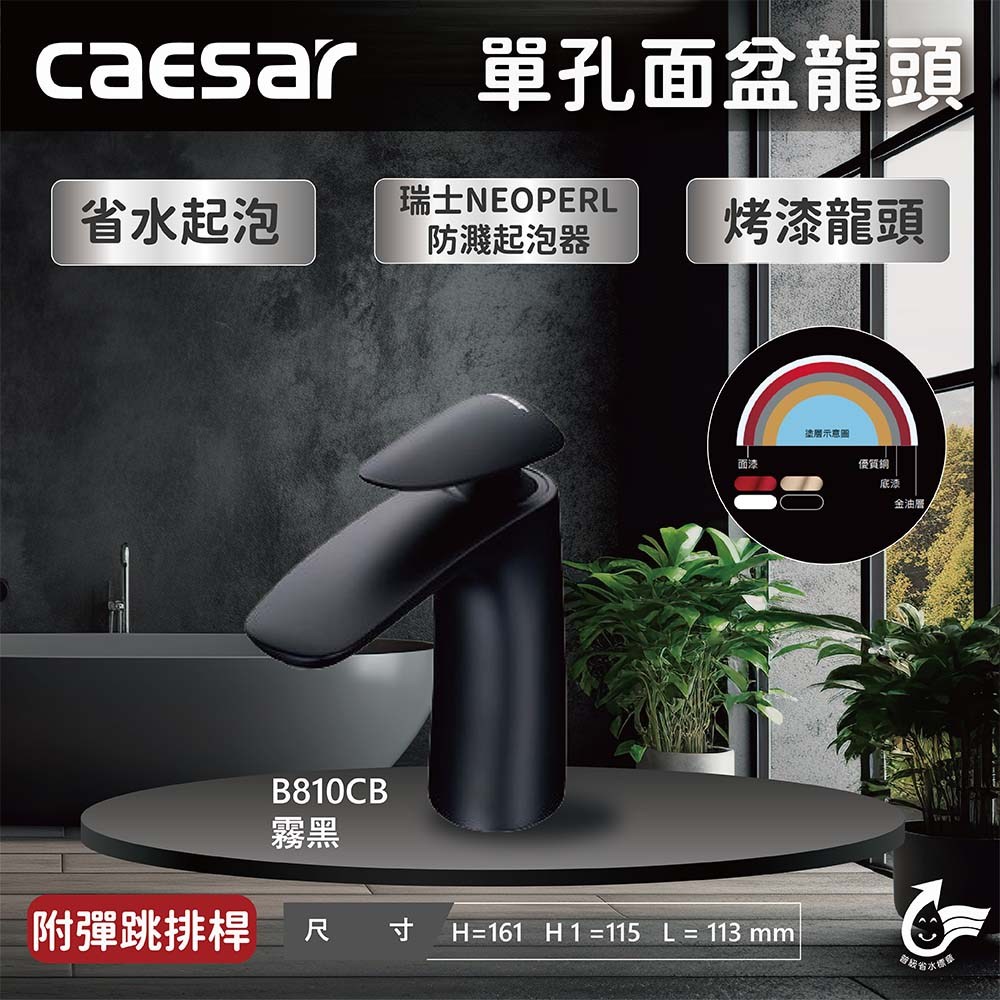 【凱撒CAESAR】凱撒衛浴 單孔面盆龍頭B810CB(附排桿 )｜衛浴設備｜特力屋．特力屋線上購物