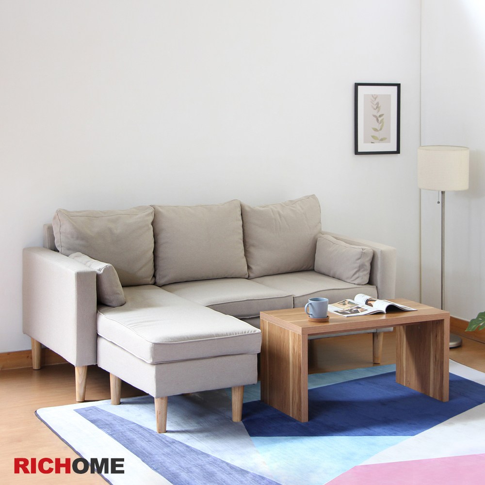 【RICHOME】經典款L型沙發組藍色3｜家具床墊｜特力屋．特力屋線上購物