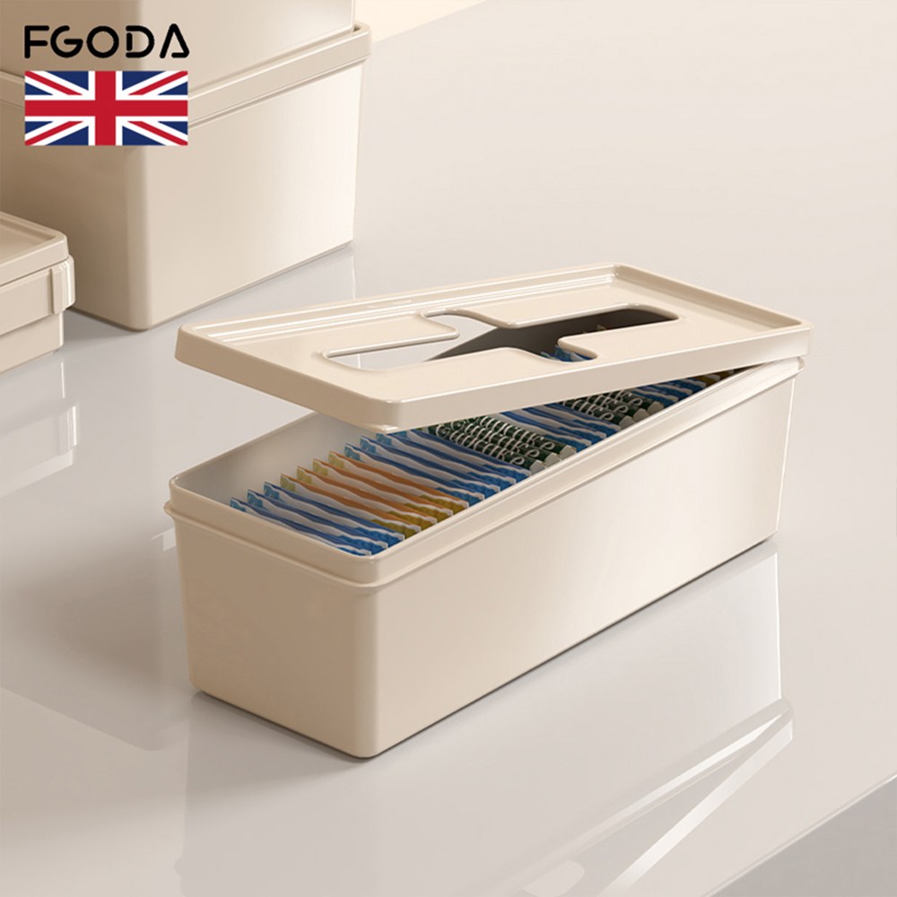 【英國FGODA】長方形十字抽取口小物收納盒-3入｜層架收納｜特力屋．特力屋線上購物