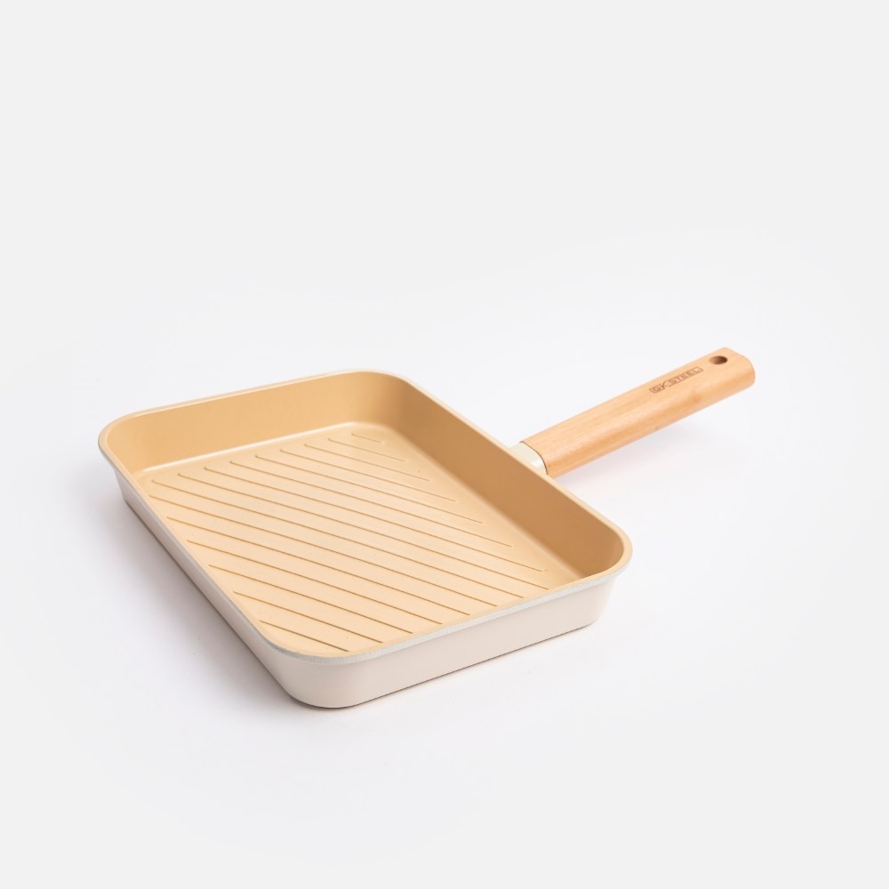 美國GK STEEL北歐自然Nature陶瓷不沾方煎鍋28cm｜廚房用具｜HOLA 和樂家居