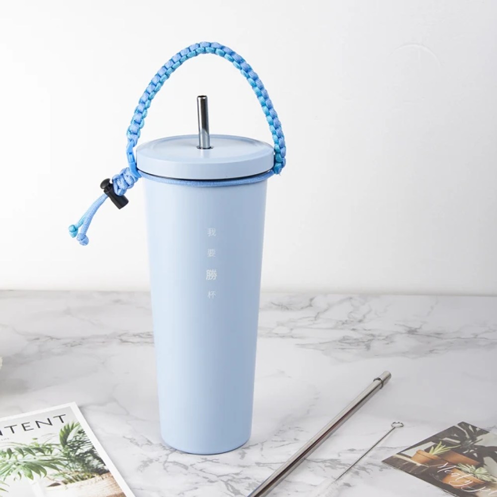 人生杯句-304不鏽鋼吸管杯850ml-我要勝杯-藍｜日用品｜HOLA 和樂家居