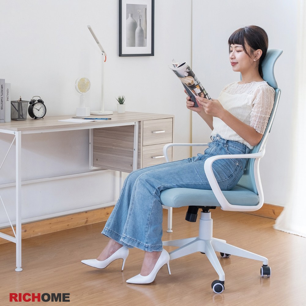 【RICHOME】塔拉透氣網椅藍色｜家具床墊｜特力屋．特力屋線上購物