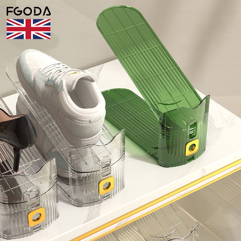 【英國FGODA】高度可調節雙層鞋架-3入-多色可選透綠｜層架收納｜特力屋．特力屋線上購物