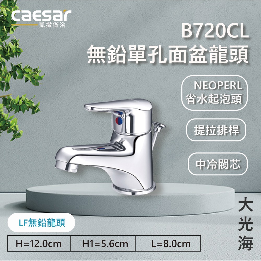 【凱撒CAESAR】凱撒衛浴無鉛單孔面盆龍頭(附提拉排桿)B720CL｜衛浴設備｜特力屋．特力屋線上購物
