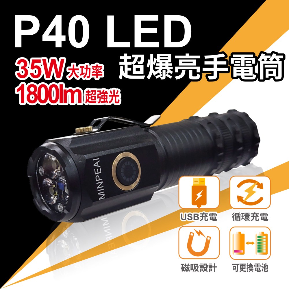 【明沛】P40 LED超爆亮手電筒 MP3209｜燈具照明｜特力屋．特力屋線上購物