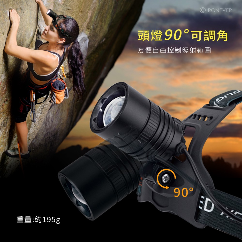 RONEVER P50-4 鋁合金強光變焦頭燈｜燈具照明｜特力屋．特力屋線上購物