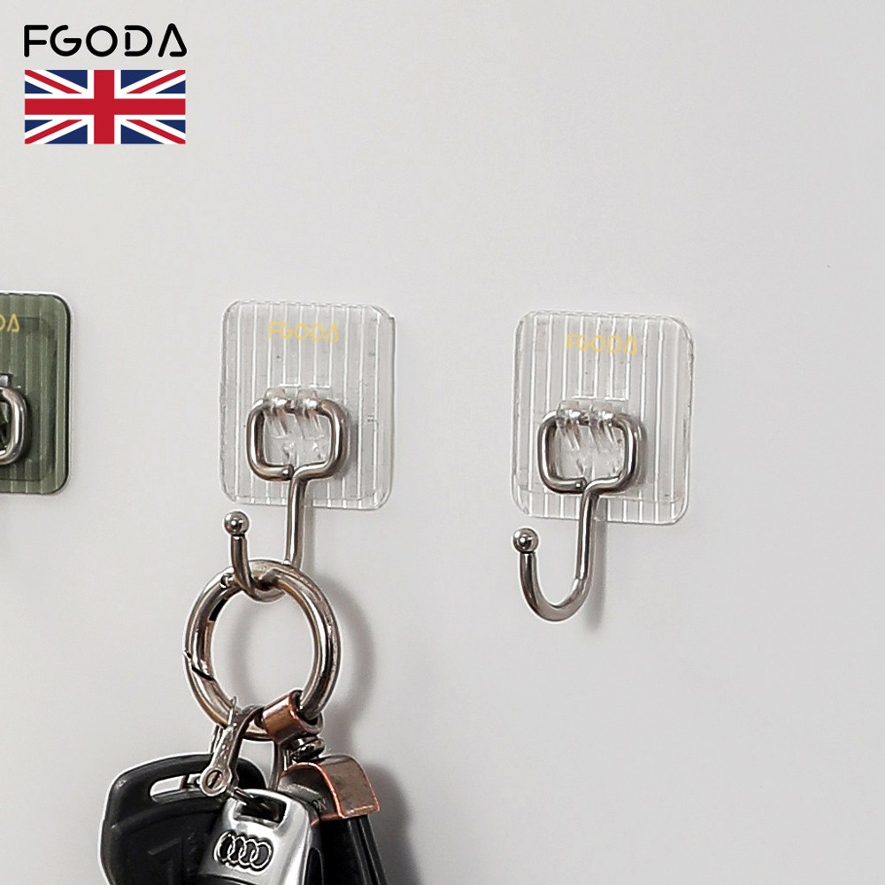 【英國FGODA】無痕免鑽釘掛鉤(4入裝)x3包-多色可選透明｜五金工具｜特力屋．特力屋線上購物