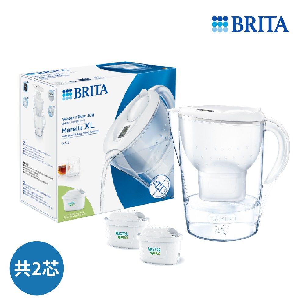 BRITA 馬利拉濾水壺 白 MXPRO 共2芯｜廚房淨水｜特力屋．特力屋線上購物