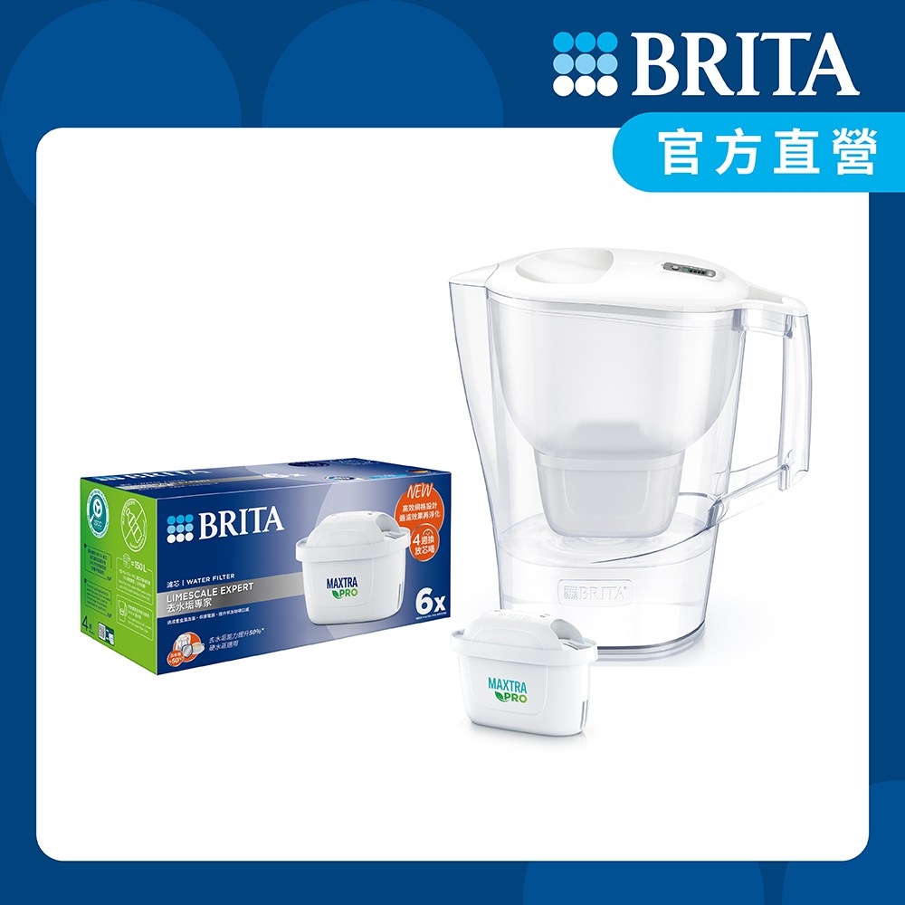 BRITA 愛奴娜濾水壺+MXPRO去水垢濾芯(共7芯)｜廚房淨水｜特力屋．特力屋線上購物