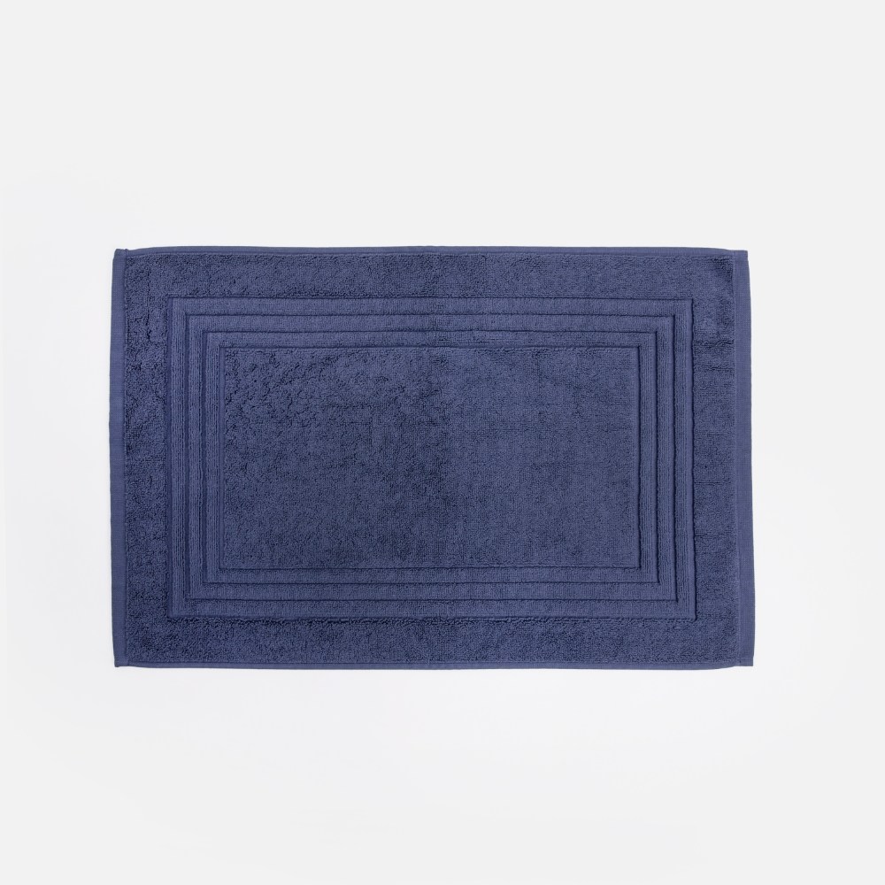 克萊歐止滑緹花純棉毛巾踏墊40x60cm 框紋丈青｜衛浴香氛｜HOLA 和樂家居