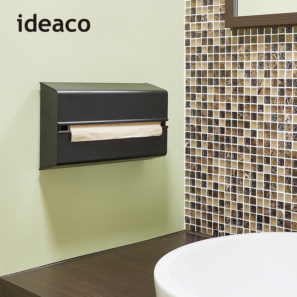 【日本ideaco】ABS壁掛/桌上兩用擦手紙架黑｜衛浴設備｜特力屋．特力屋線上購物