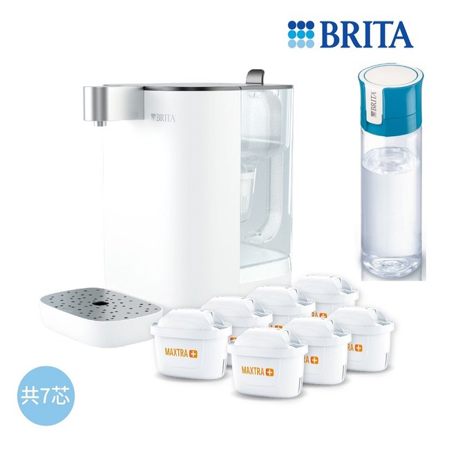 BRITA Model ONE(白)+ MXpl去水垢P6+ 隨身濾水瓶(藍)｜淨水飲水｜特力屋．特力屋線上購物