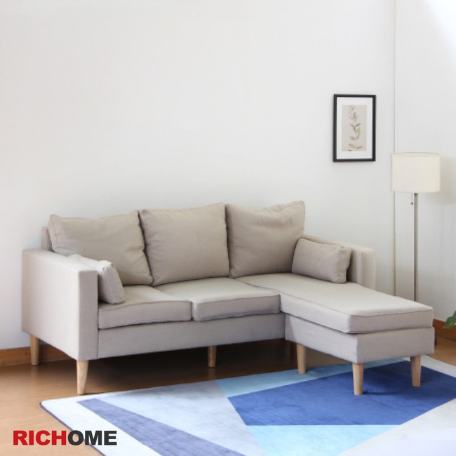 【RICHOME】經典款L型沙發組藍色3｜家具床墊｜特力屋．特力屋線上購物