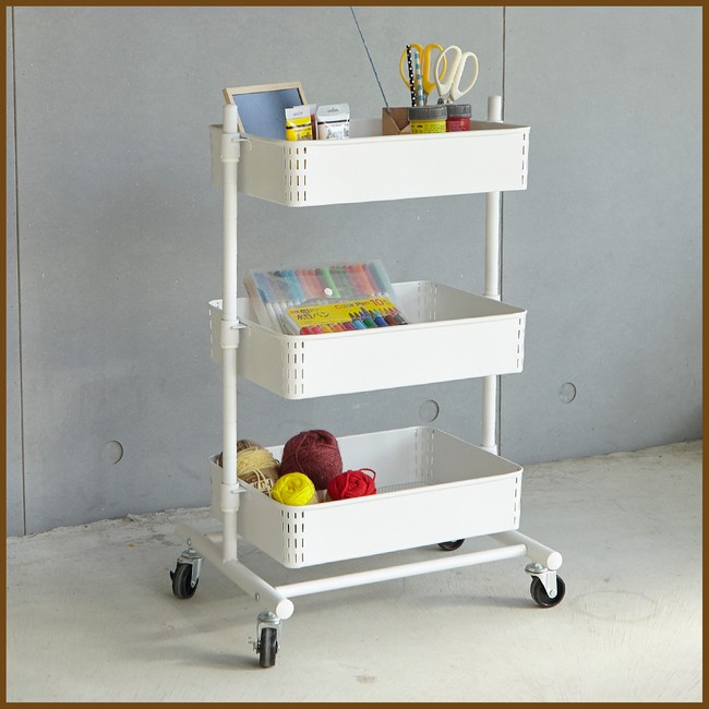 【ikloo】調節式輕巧三層推車/置物架-白｜層架收納｜特力屋．特力屋線上購物