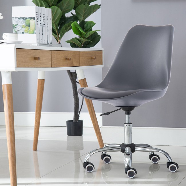 E-home EMSM北歐經典造型軟墊電腦椅-灰色｜電腦椅｜特力屋．特力屋線上購物