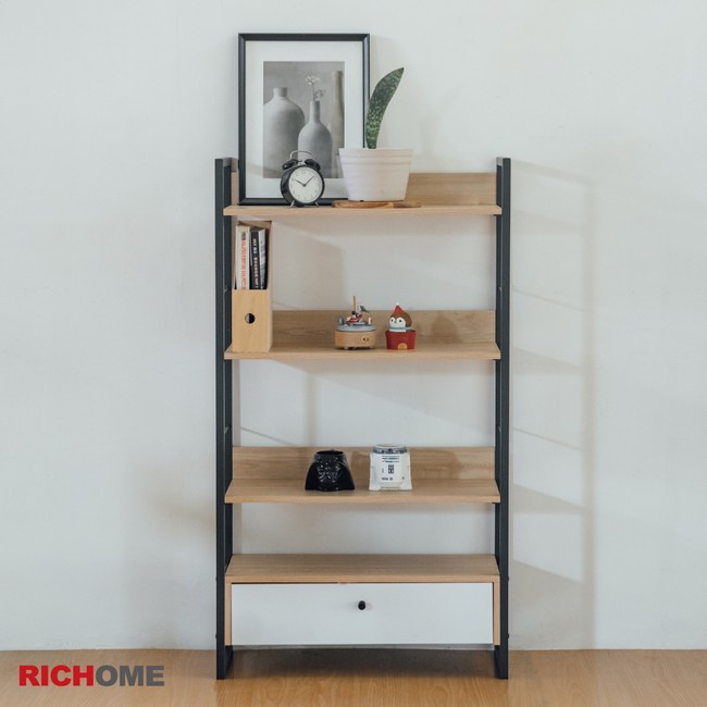 【RICHOME】懷特四層架原木色｜家具床墊｜特力屋．特力屋線上購物