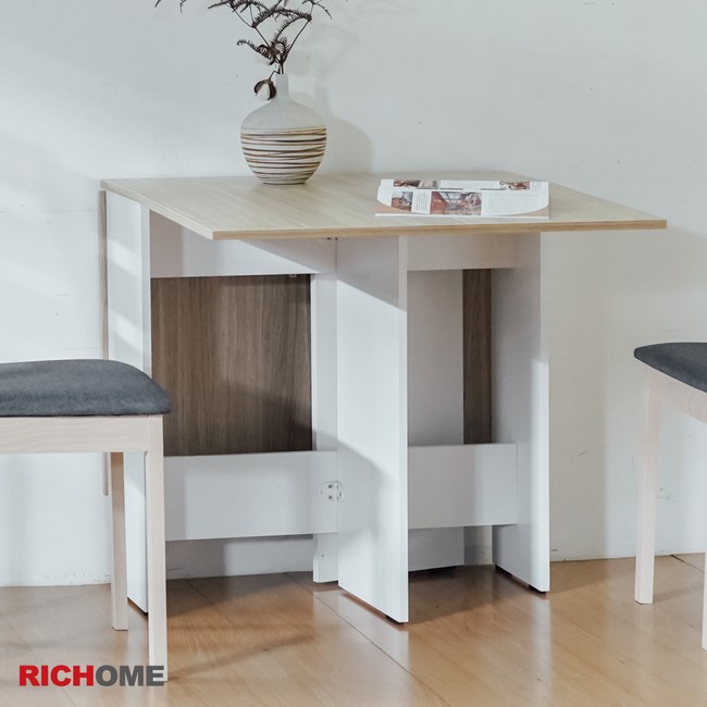 【RICHOME】 芙迭可延伸餐桌木紋+白｜家具床墊｜特力屋．特力屋線上購物