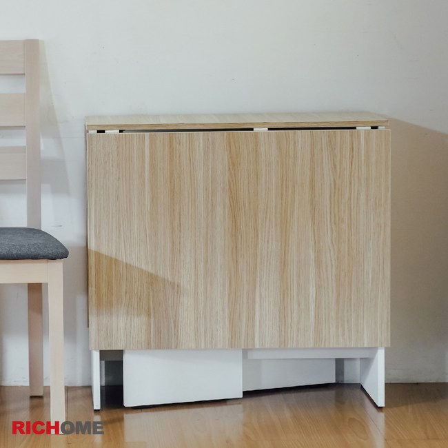 【RICHOME】 芙迭可延伸餐桌木紋+白｜家具床墊｜特力屋．特力屋線上購物