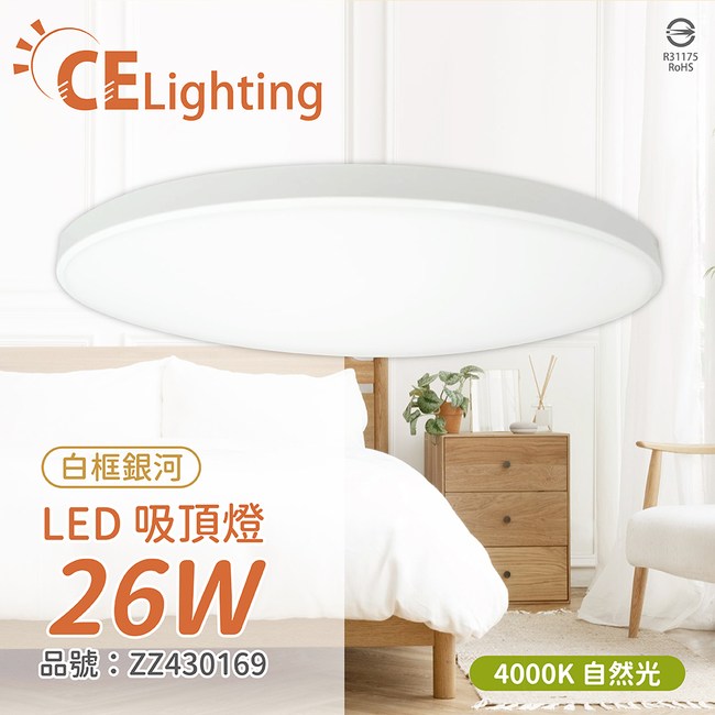 2入 LLL-00078 LED 26W 4000K 自然光 全電壓 白框銀河 吸頂燈｜燈具照明｜特力屋．特力屋線上購物