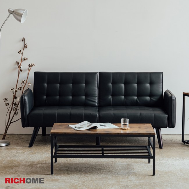 【RICHOME】上野雙人沙發床黑色｜家具床墊｜特力屋．特力屋線上購物