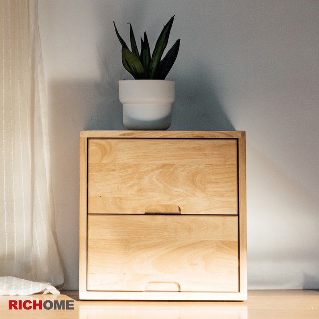 【RICHOME】沃德實木兩抽櫃原木色｜家具床墊｜特力屋．特力屋線上購物