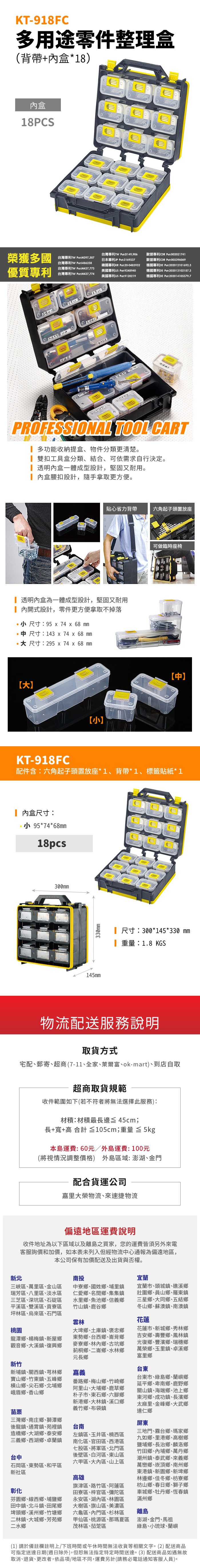 KTL 多用途零件整理盒-背帶+內盒*18 (KT-918FC)｜五金工具｜特力屋．特力屋線上購物