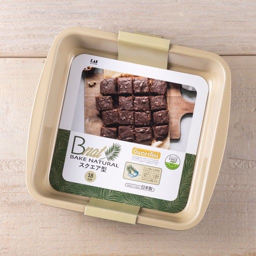 貝印B-nat棕櫚蠟不沾方形蛋糕模18x18cm 綠DL7108｜廚房用具｜HOLA 和樂家居