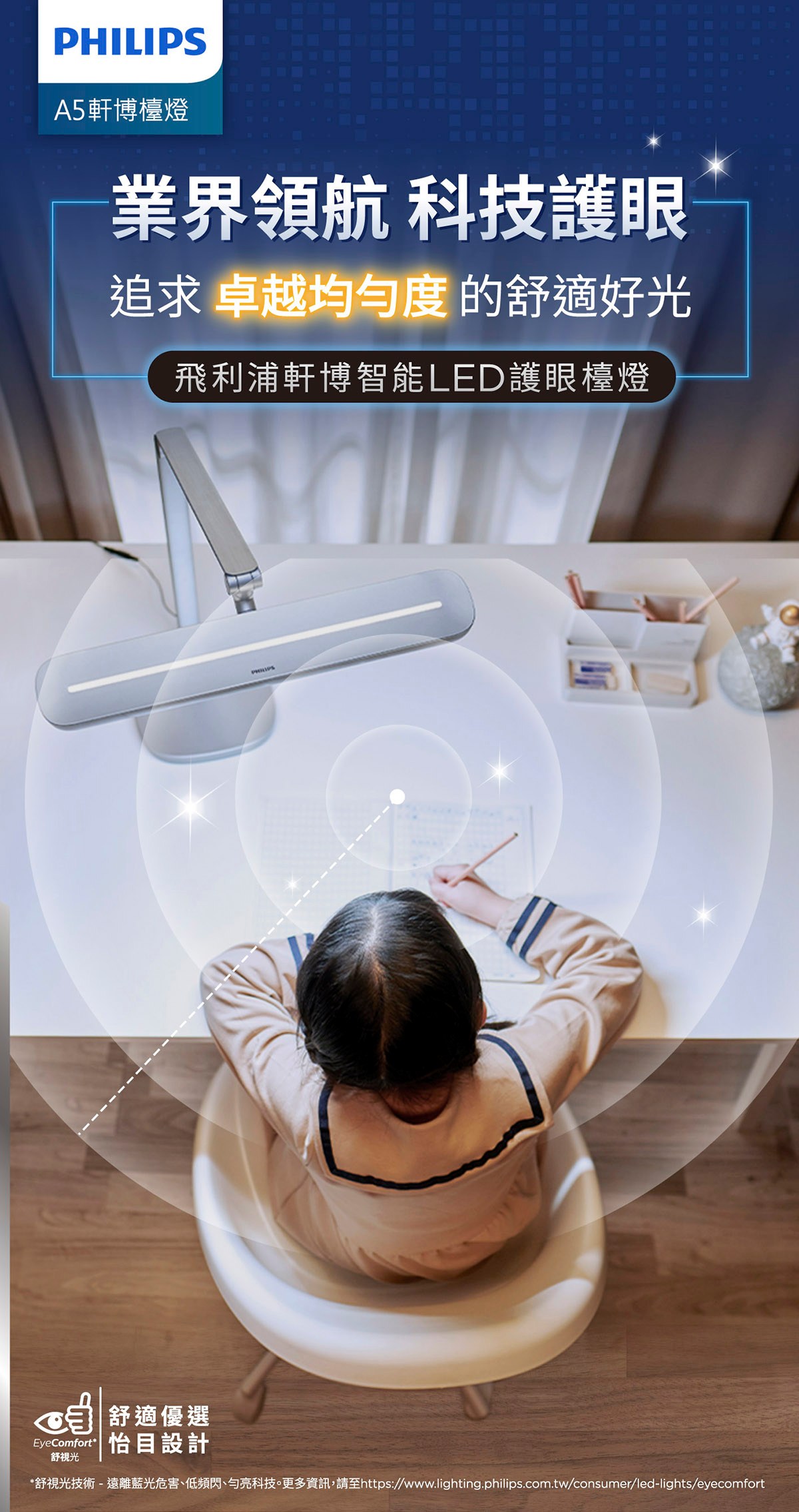 Philips 飛利浦 66159 A5軒博全光譜智能LED護眼檯燈 PD046｜燈具照明｜特力屋．特力屋線上購物