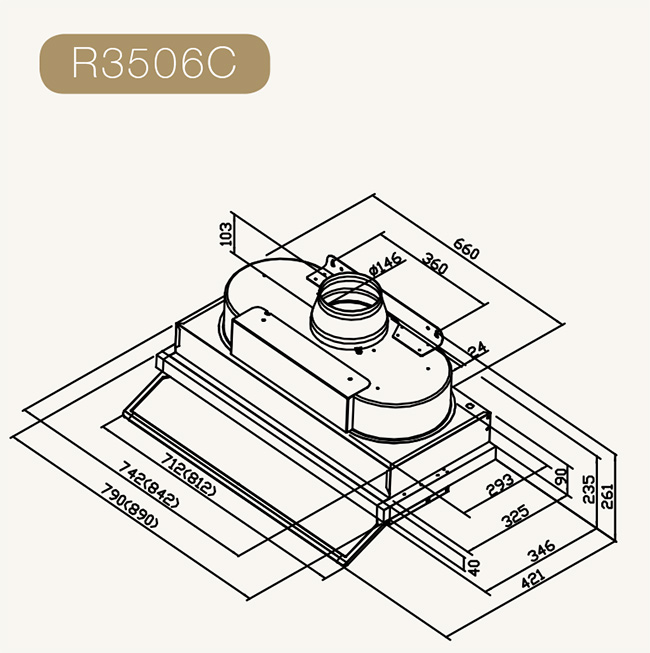 櫻花牌R3506CL雙渦輪扇葉烤漆型80cm全隱藏式除油煙機推薦 | 特力屋 | LINE購物