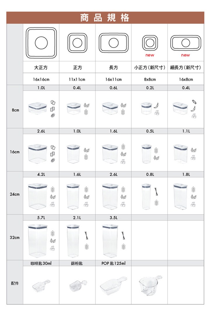 OXO POP 正方按壓保鮮盒 1L｜日用品｜HOLA 和樂家居