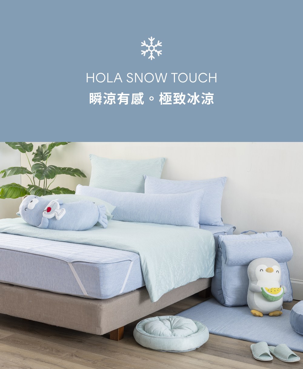 SNOW TOUCH 涼感耐磨耐抓室內地毯120x160-素色藍｜家具地毯｜HOLA 和樂家居